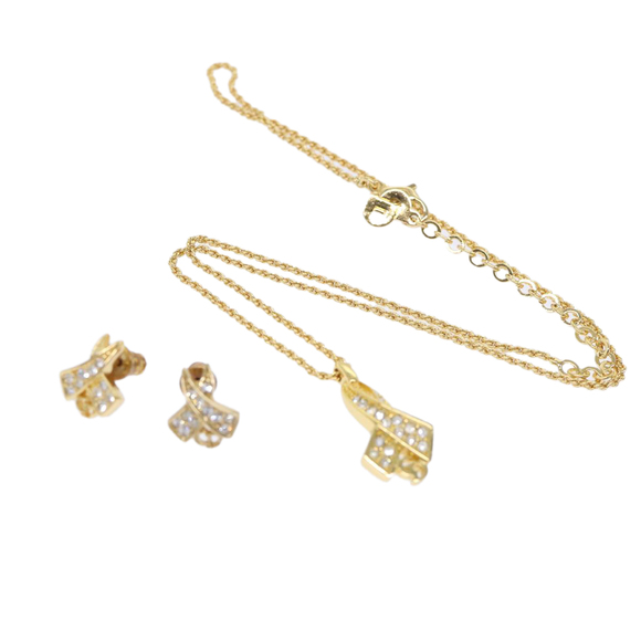 Dior | Jewelry | Christian Dior Necklace Pierce Set Gold Tone Auth ...